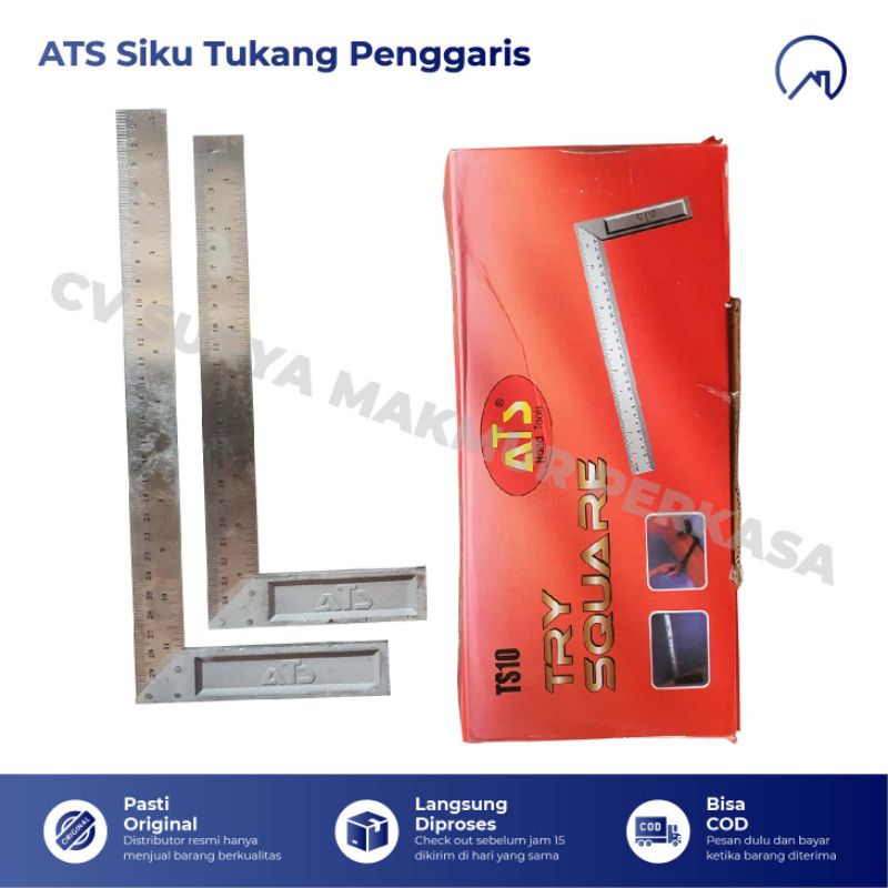 Jual Siku Tukang ATS 10 12 Inch / Penggaris Tukang / Angle Ruler 90 ...