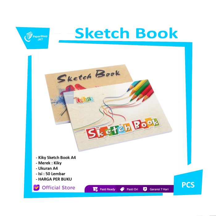 Jual Buku Gambar Kiky Skecth Book Ukuran A4 - 50 Lembar - 1 Buku ...
