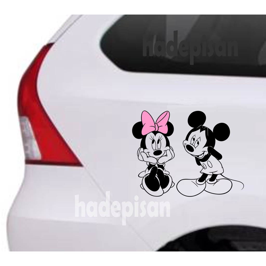 Jual Stiker Mobil Cutting Sticker kaca belakang Keren Unik lucu Mickey ...