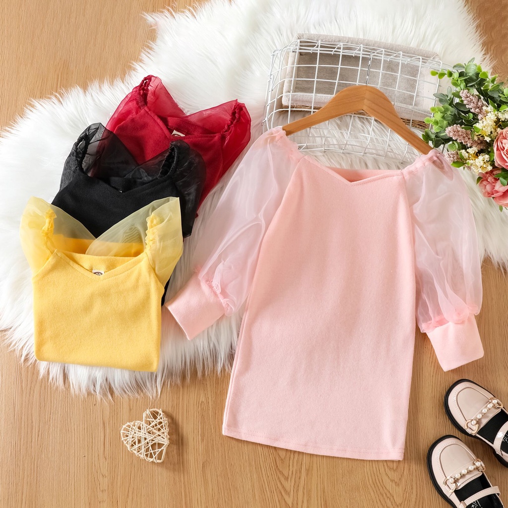 Jual (LOLI-JKT) BD-344 DRESS ANAK CEWEK LENGAN ORGANZA BALON SIZE 90 ...