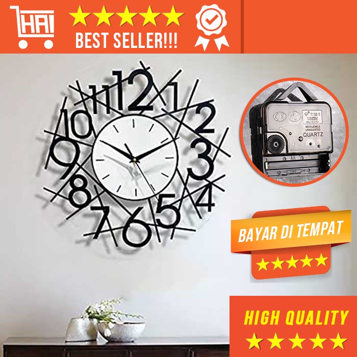 Jual JAM DINDING DESAIN MODERN MINIMALIS GAYA EROPA SHABBU CHIC ...