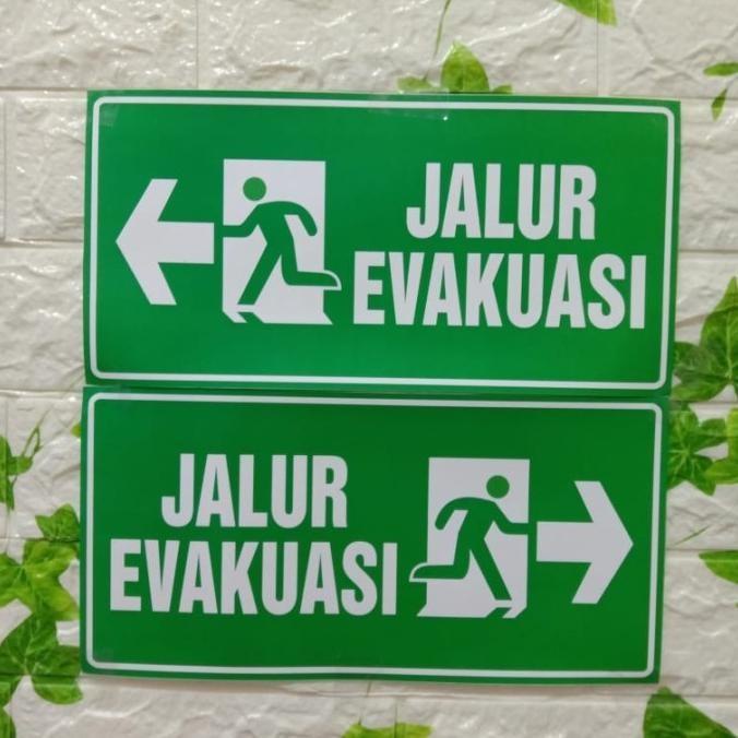 Jual Sign Sticker Label K3 Rambu Jalur Evakuasi Kanan/Kiri 15X30Cm 82 | Shopee Indonesia