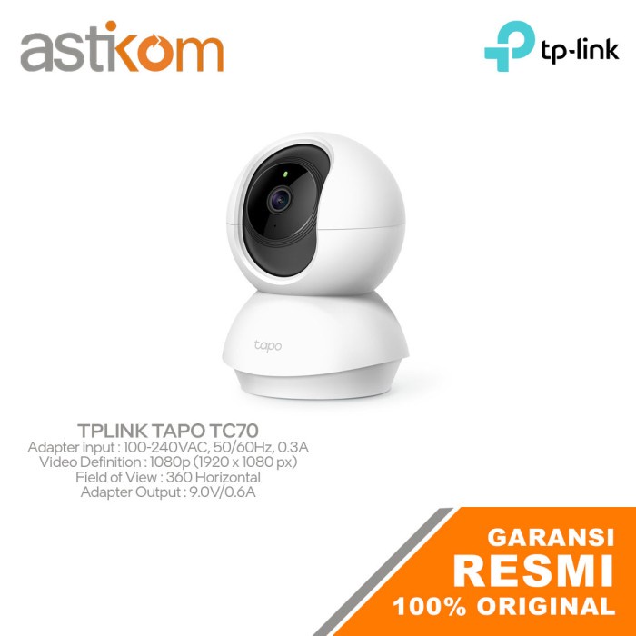 Jual TP-Link CCTV TAPO TC70 Home Security Wi-Fi Pan and Tilt Camera ...