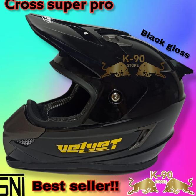 Jual Helm Super Pro Velvet Full Face Trail Supermoto Moto Cross Sni ...