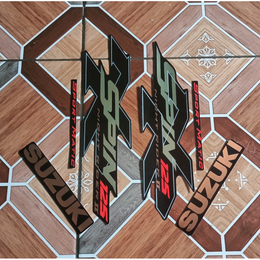 Jual sticker motor striping suzuki spin nr warna hitam | Shopee Indonesia