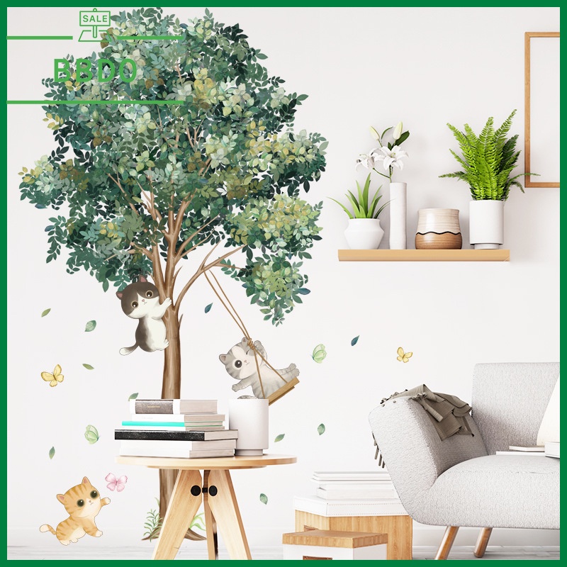 Jual wall sticker dinding lucu aesthetic hiasan dinding motif pohon dan ...
