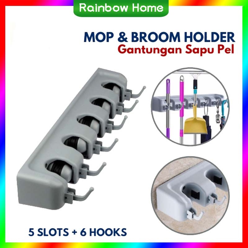 Jual Rainbow Home GANTUNGAN SAPU ALAT PEL DENGAN HOOK 3 & 5 SLOT MAGIC ...