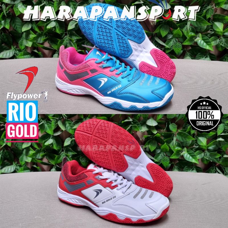 Jual SEPATU BADMINTON FLYPOWER RIO GOLD C2 LILIANA NATSIR SERIES ...