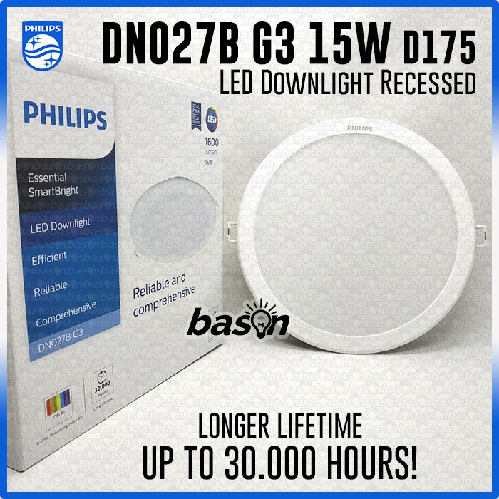 Jual PHILIPS DN027B G3 15W LED15 D175 - LED Downlight Recessed Long Life | Shopee Indonesia