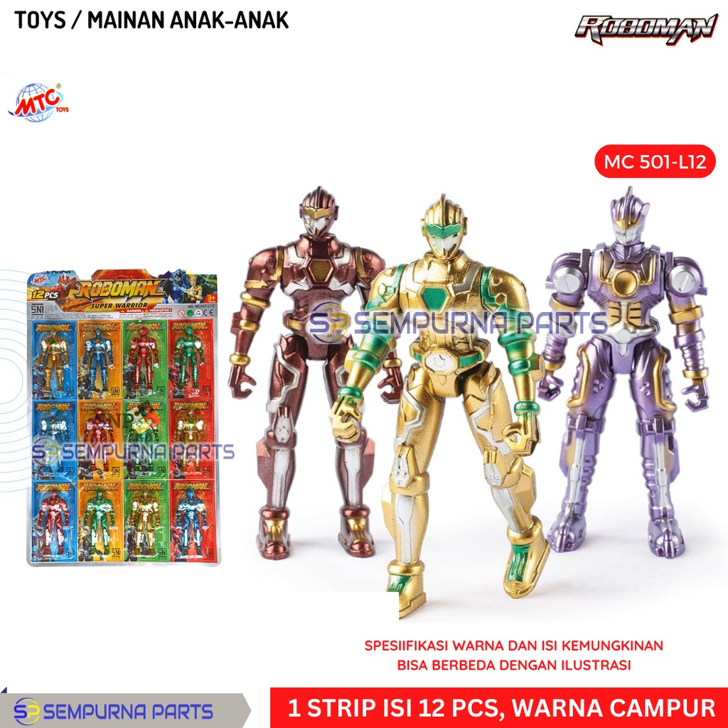 Jual TOYS ROBOMAN METALIC SUPER WARRIOR MC 501-L12 (1 STRIP ISI 12 PCS ...