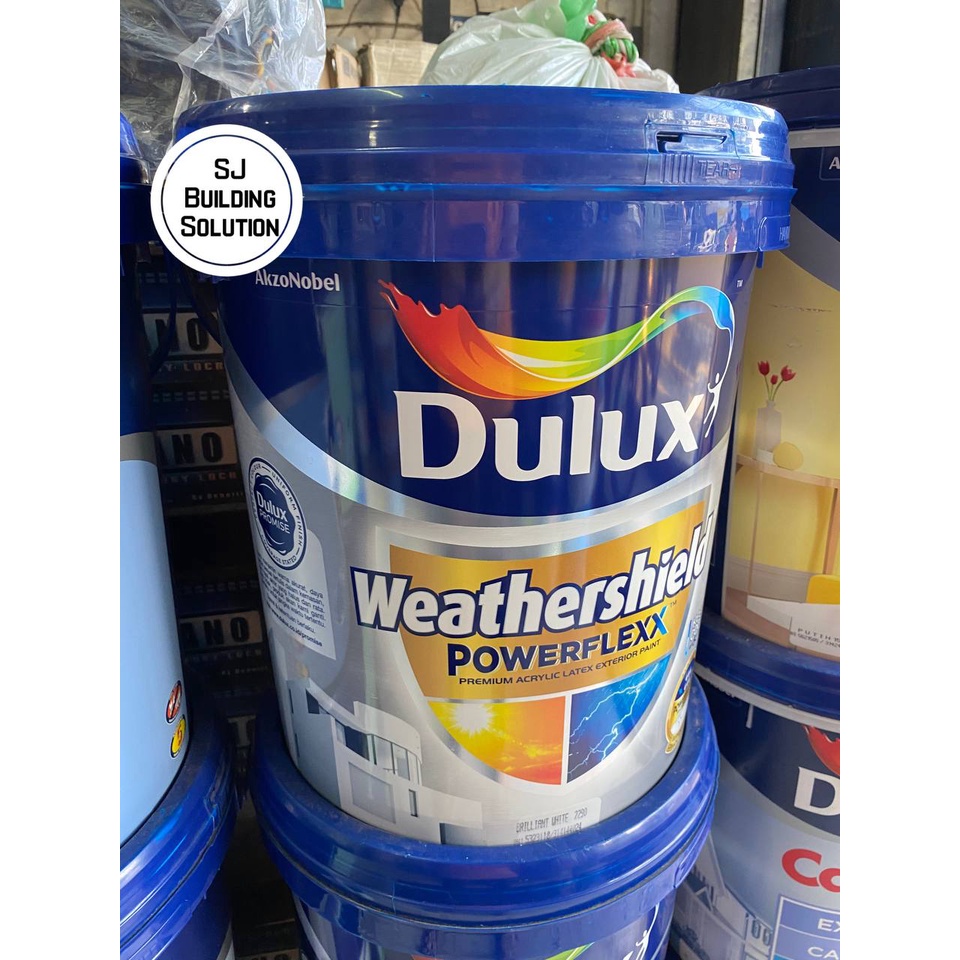 Jual CAT DULUX WEATHERSHIELD POWERFLEXX 20LTR 25KG WHITE PUTIH BAGUS 25 ...