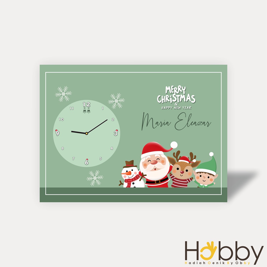 Jual JAM DINDING CUSTOM NATAL HAMPERS MERRY CHRISTMAS HAPPY NEW YEAR ...