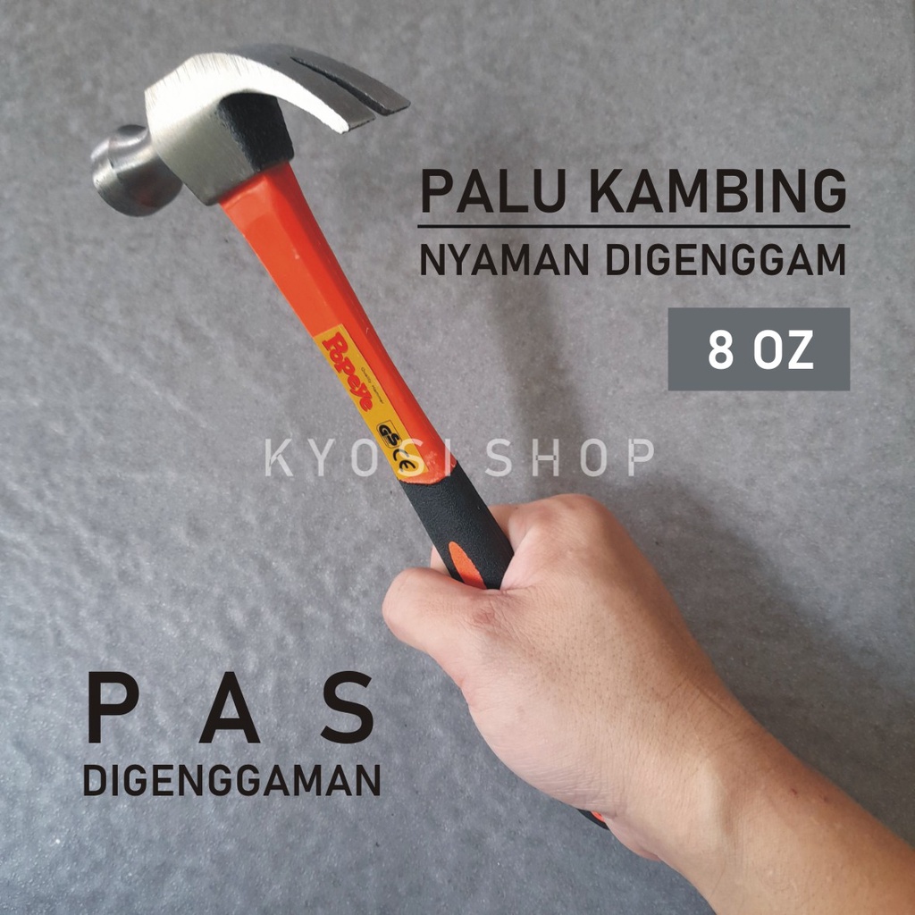 Jual Palu Baja Palu Kambing 8oz Gagang Fiber Karet Palu Cabut Paku Palu ...