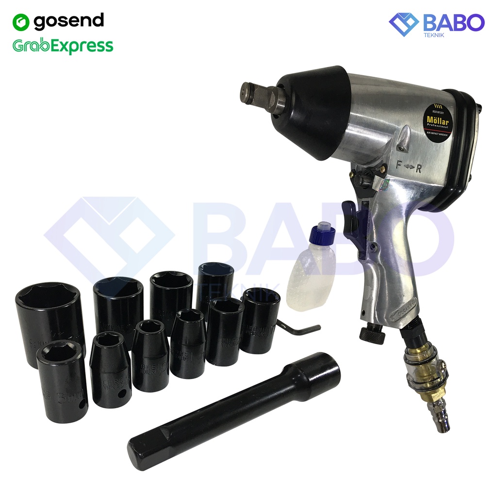 Jual Mollar Air impact Wrench Set 1/2 Inch - Alat Pembuka Pengencang ...