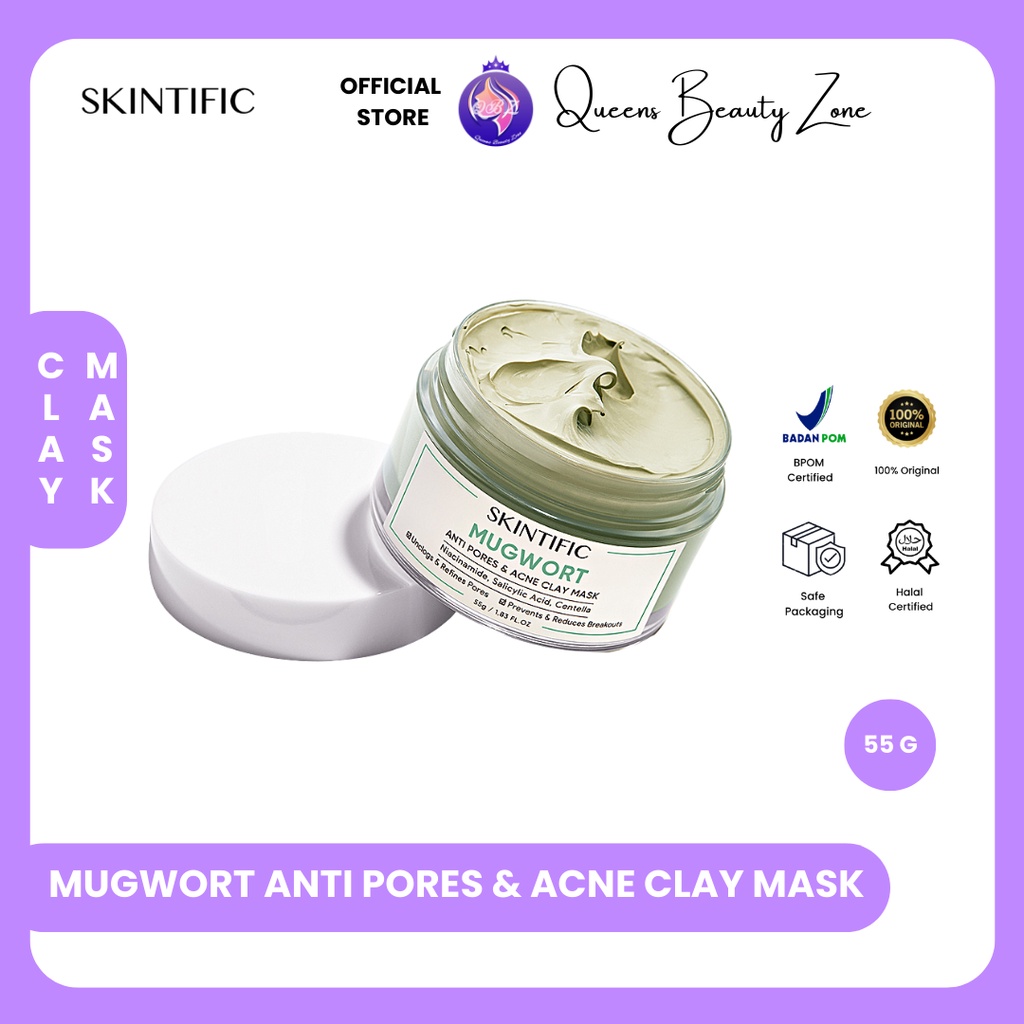 Jual SKINTIFIC Mugwort Anti Pores&Acne Clay Mask - Niacinamide Centella ...