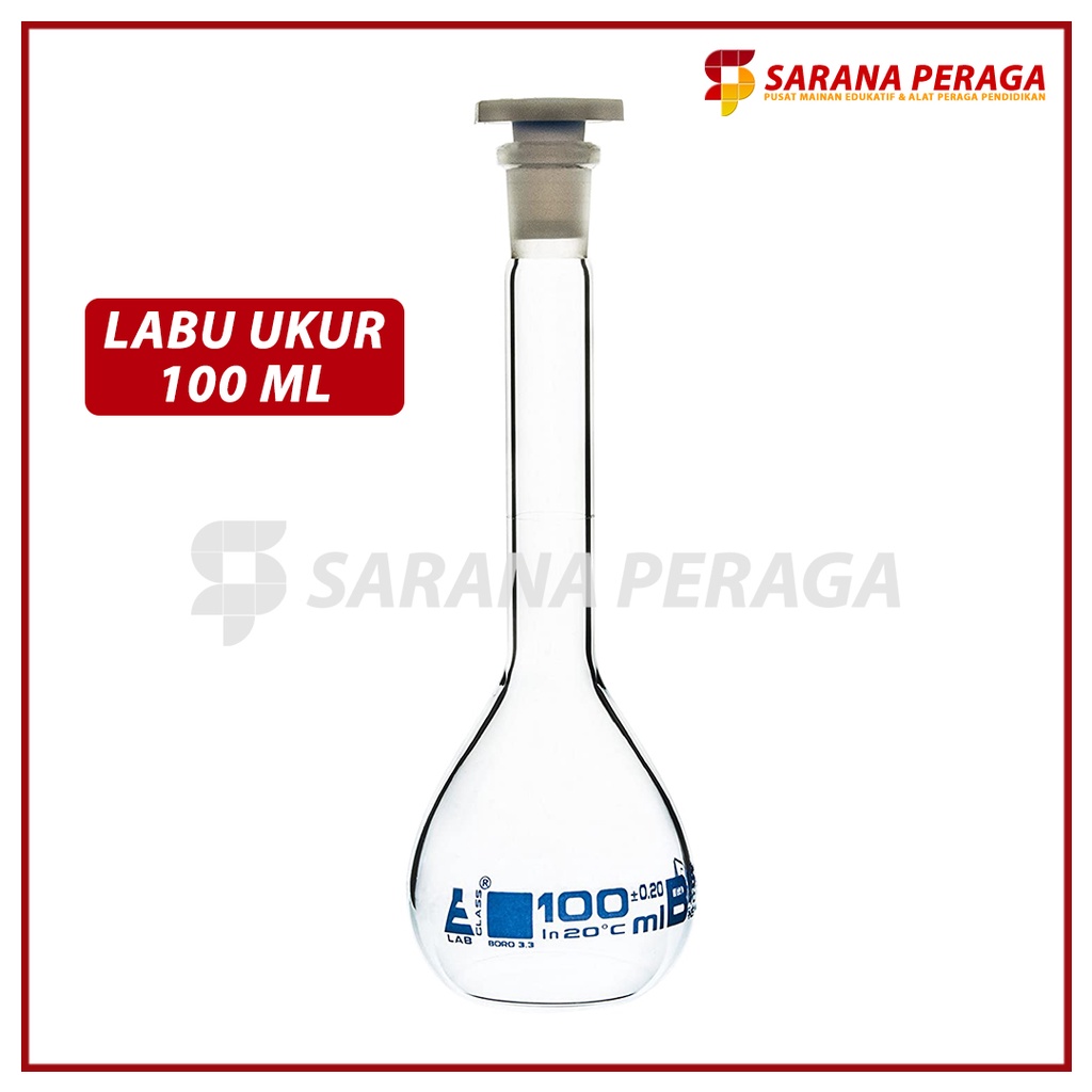 Jual SaranaPeraga - Labu Takar / Labu Ukur 100 ML Kaca - Alat Peraga ...