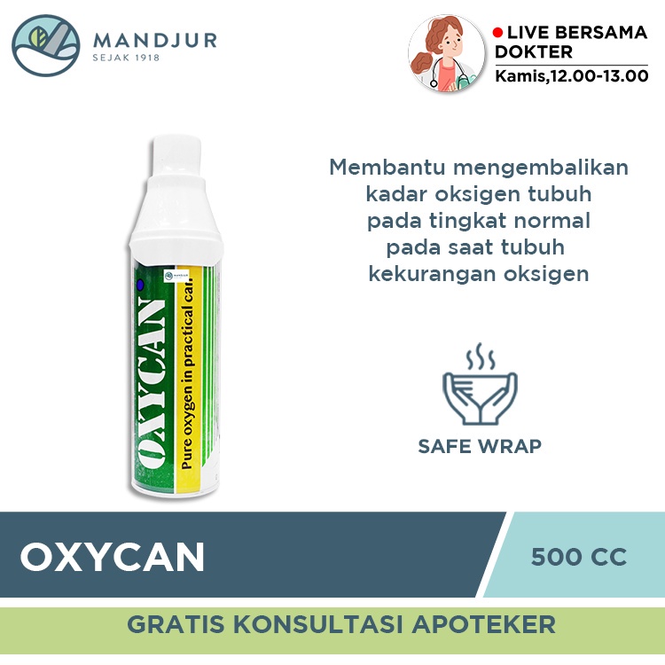 Jual Oxycan Green Kaleng 500 cc - Oxygen / Oksigen Portable | Shopee Indonesia