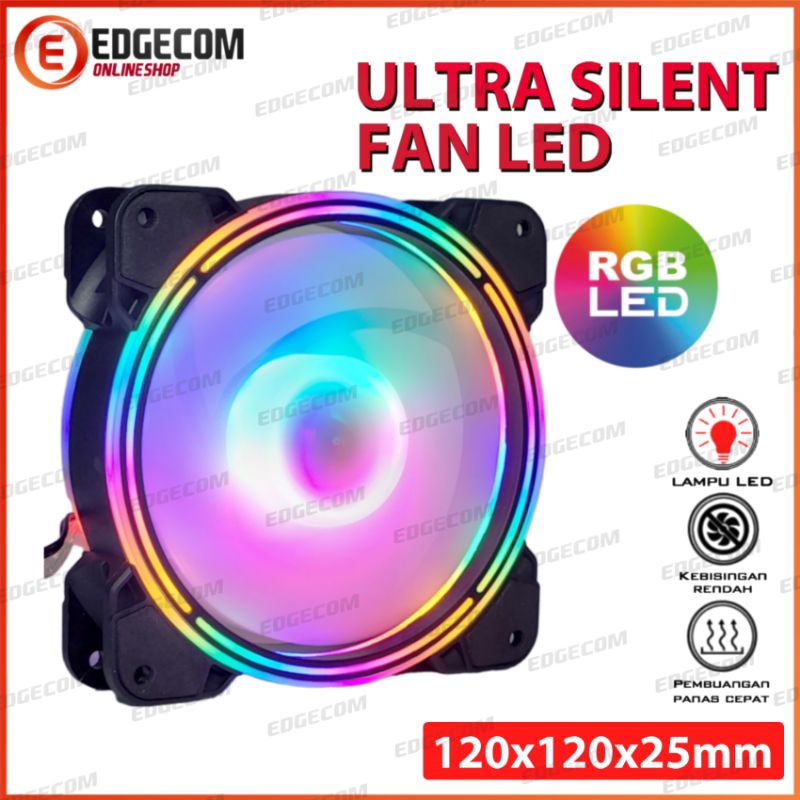 Jual Fan Casing RGB LED 12cm Ultra Silent Fan LED | Shopee Indonesia