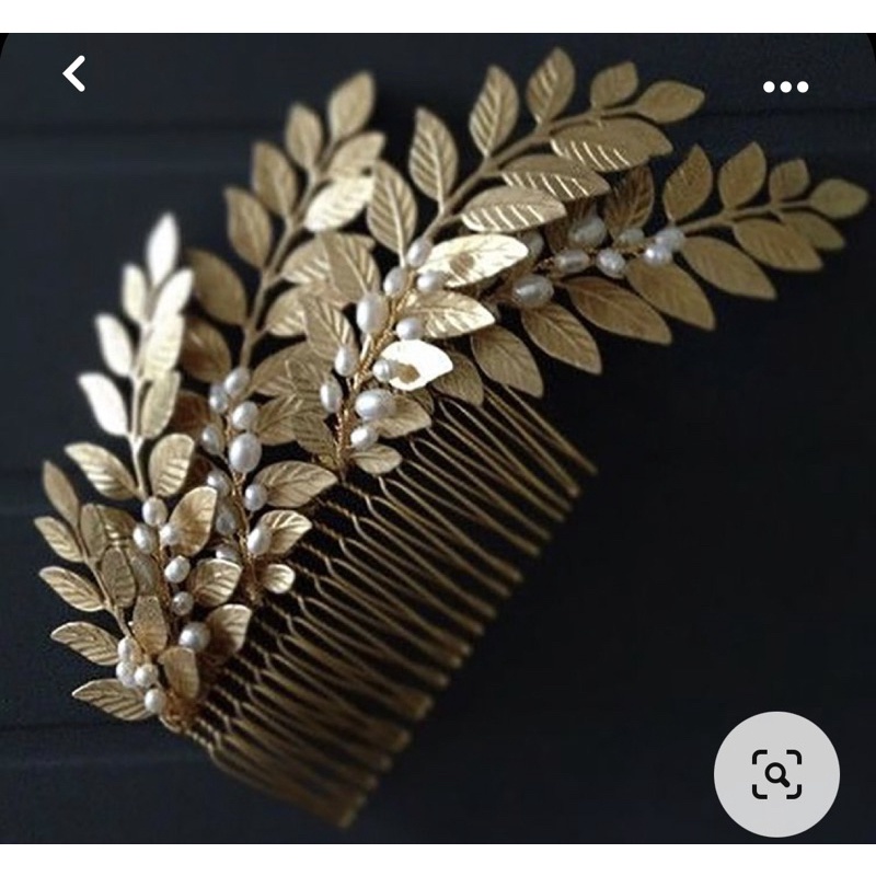 Jual Sirkam sanggul daun emas untuk pernikahan SRK 35 DN | Shopee Indonesia