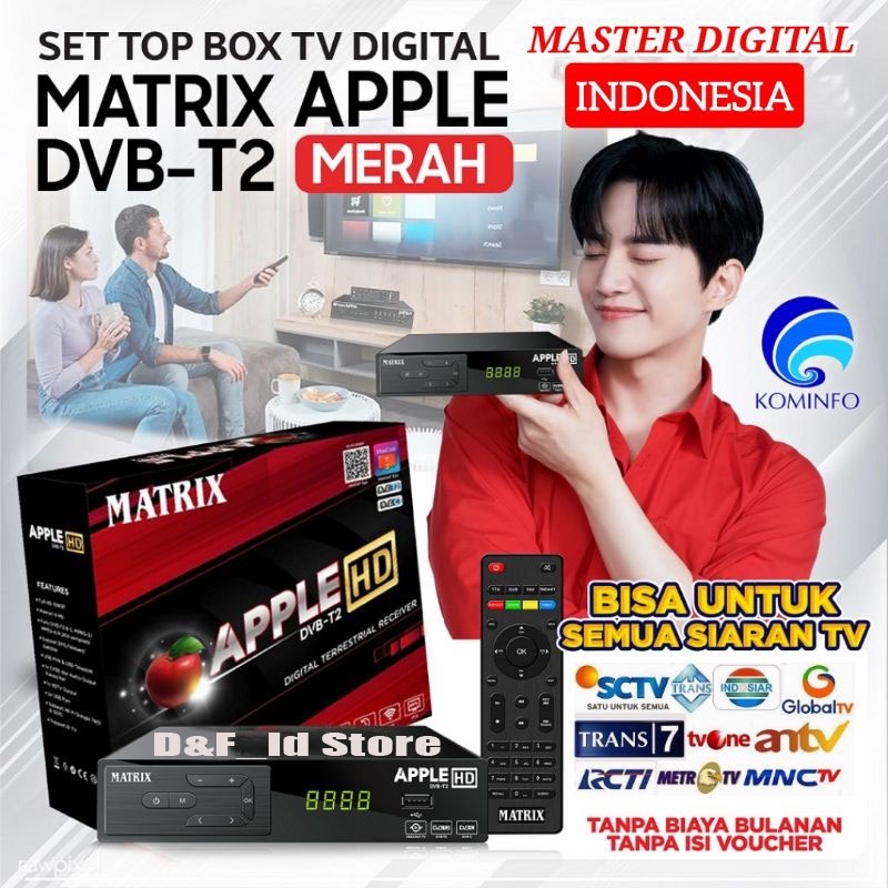 Jual Set Top Box Tv Digital Matrix DVB T2 Apple Merah dan Garuda Biru(Bisa untuk TV Tabung/LED ...