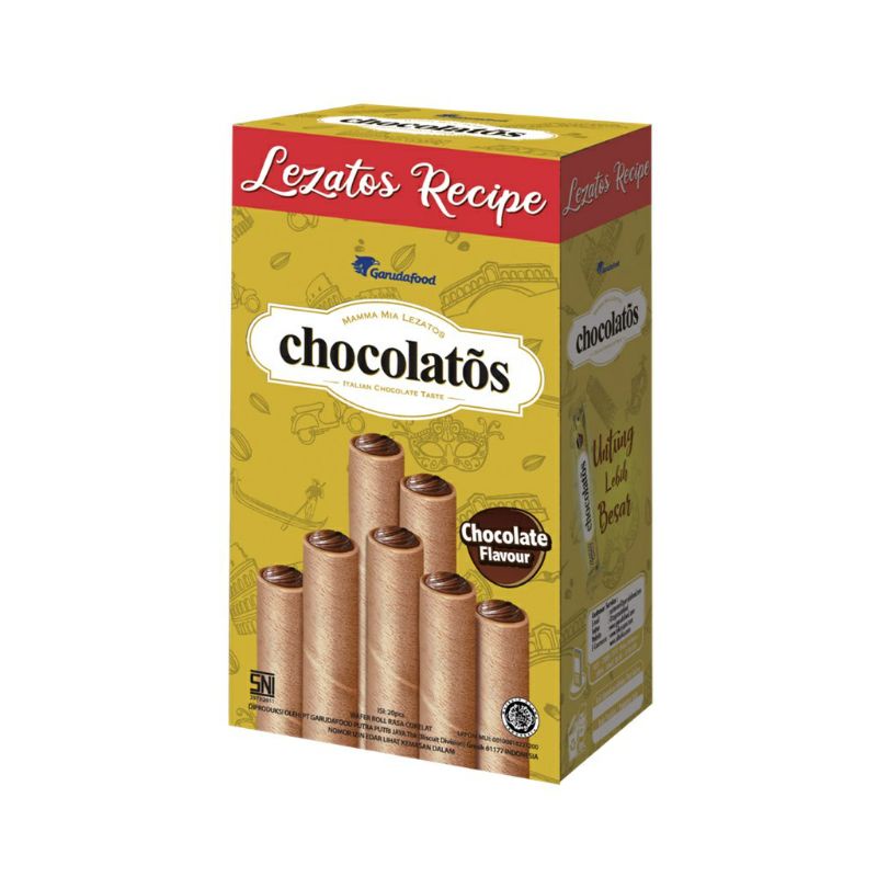 Jual Chocolatos wafer roll rasa cokelat per box isi 24pc @14g | Shopee ...