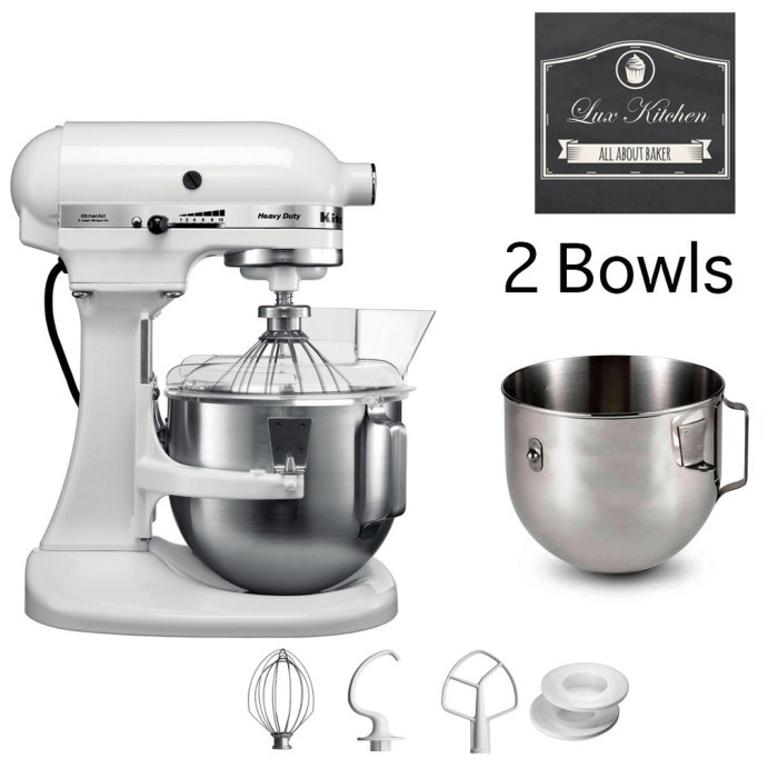 Jual KitchenAid Heavy Duty 5KPM50 2 Bowls - White / Mixer KitchenAid ...