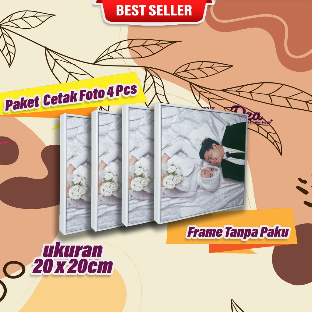 Jual Paket 4 Cetak Foto Block Custom 20x20 Bingkai Full Frame | Shopee ...