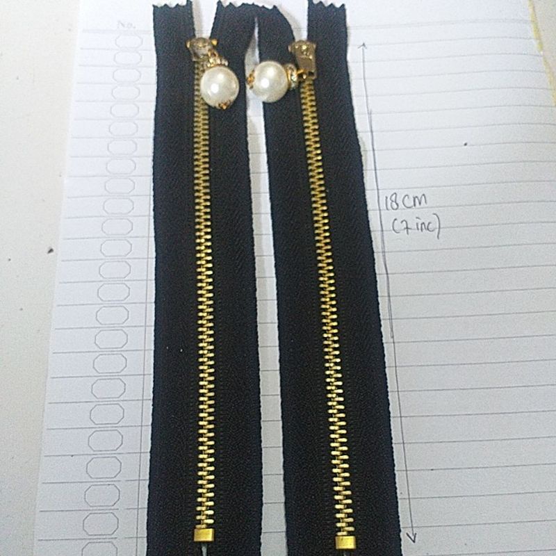 Jual Resleting Zipper Besi Kepala Mutiara Cantik Panjang 7 Inch ...