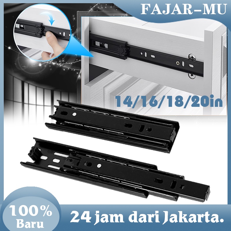 Jual 1 Set 2 Pcs Rel Laci Double Tarik Full Extension Rel Laci 35 40 45 ...