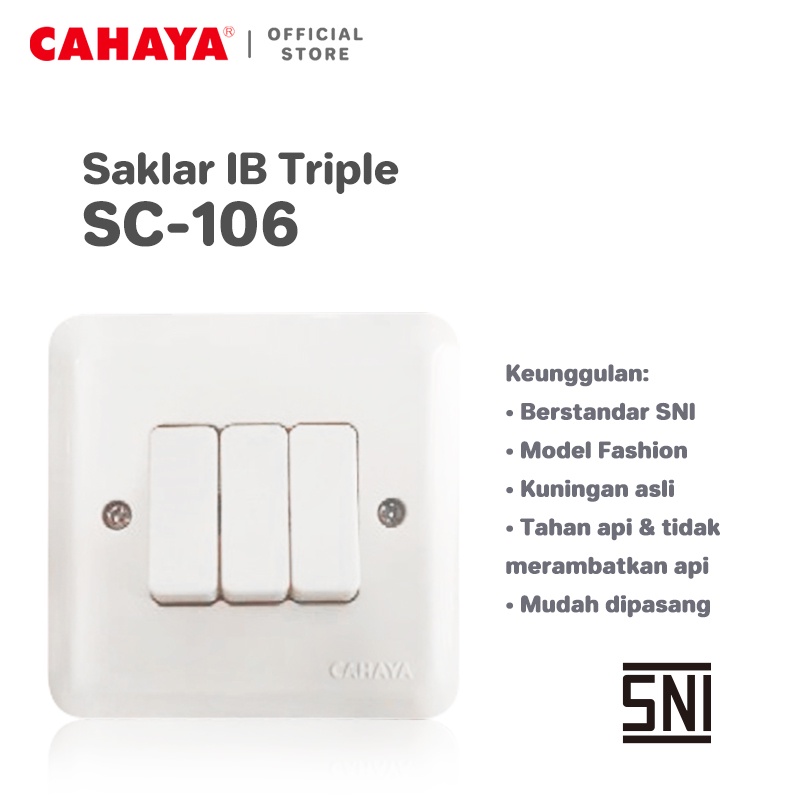 Jual CAHAYA - Saklar IB Engkel/Seri/Triple/Stop Kontak Arde / Warna Cream SC-101/2/3/4/5/6 ...