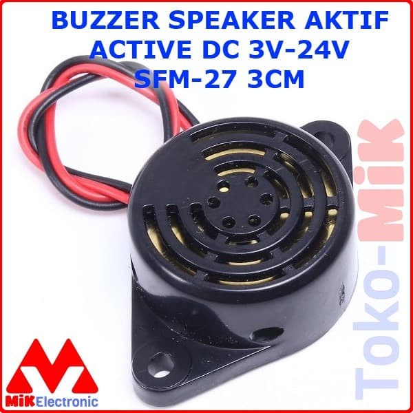 Jual BUZER SPEAKER AKTIF ACTIVE BUZZER DC 3V-24V 9V 12V SFM-27 3CM | Shopee Indonesia