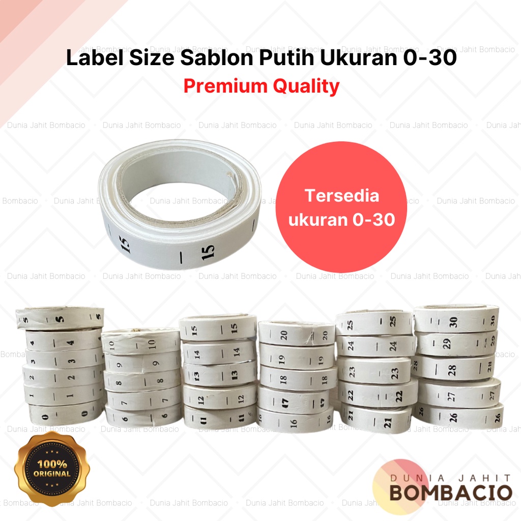 Jual Pita Label size sablon putih Ukuran Huruf dan angka | Shopee Indonesia