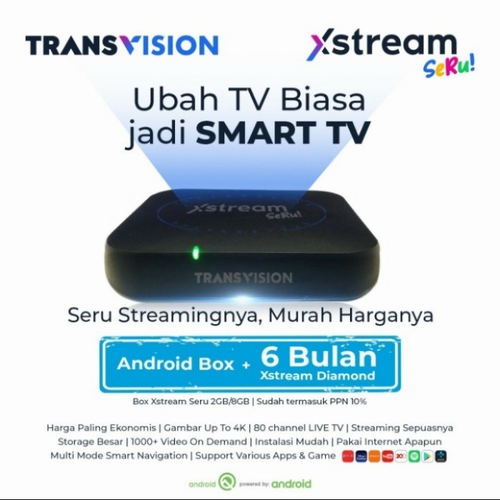 Jual Produk Terbaru Android Tv Box Transvision Xstream Seru 6 Bulan ...