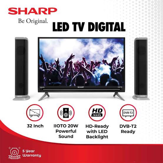 Jual LED Sharp Digital Led Tv 32 Inch Digital TV 2T-C32BD1I-TG LED ...