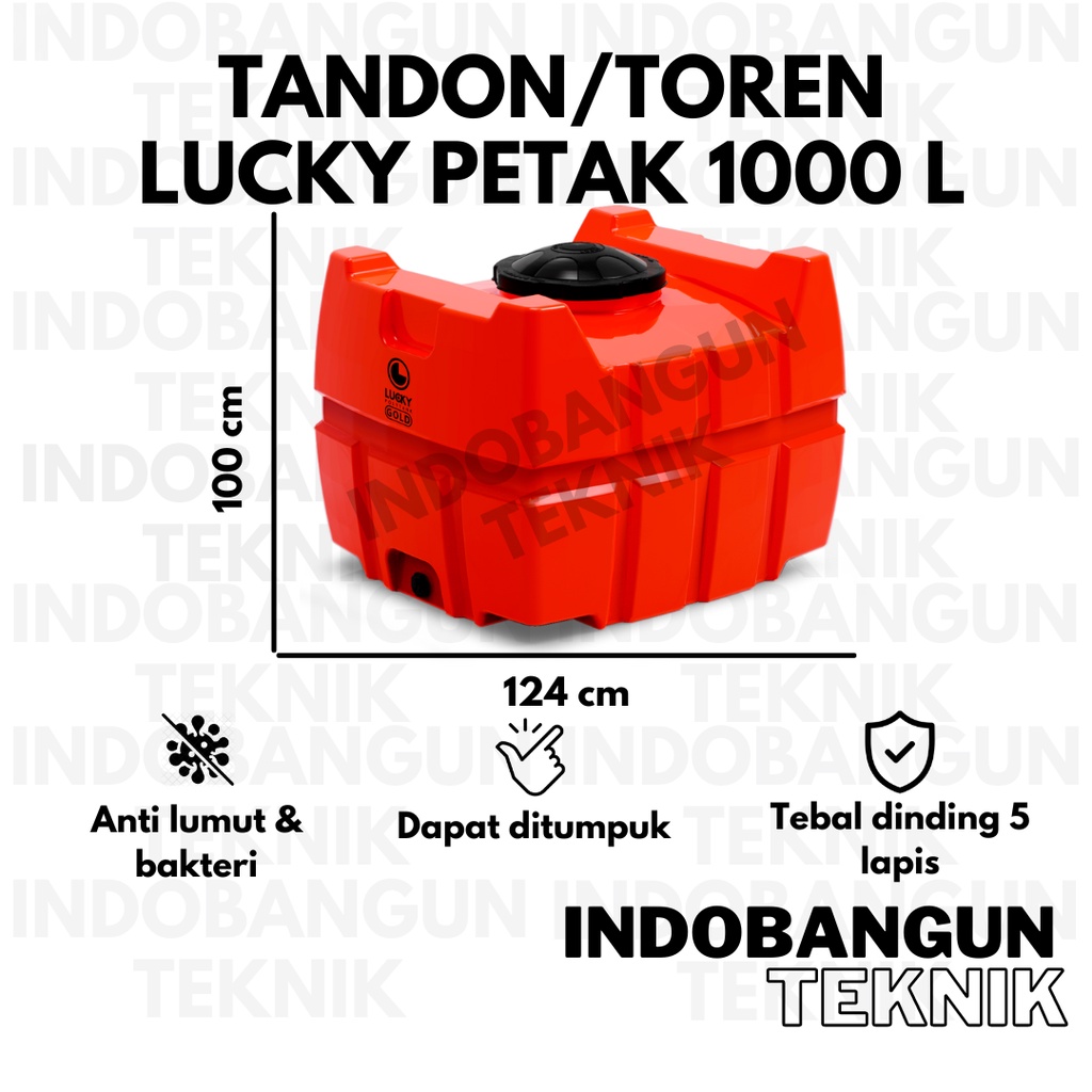 Jual Tandon Toren Tangki Air Lucky Kotak 1000 Liter Persegi Petak Harga ...
