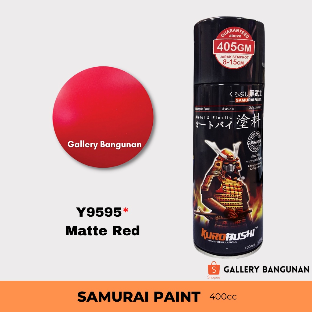 Jual Samurai Y9595* Matte Red Cat Semprot Motor Pilok Pylok Pylox Sepeda Aerosol Y 9595 Yamaha ...