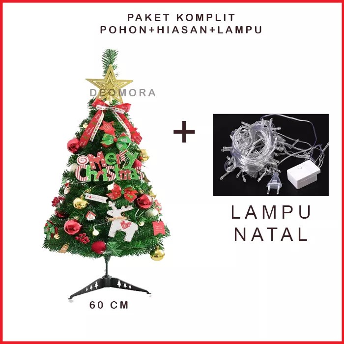 Jual MURAH! Pohon Natal PVC Christmas Tree 60 cm Paket Pohon Natal ...
