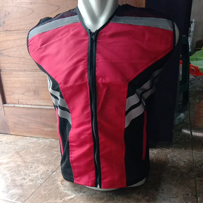 Jual Rompi Merah taslan safety polosan | Shopee Indonesia