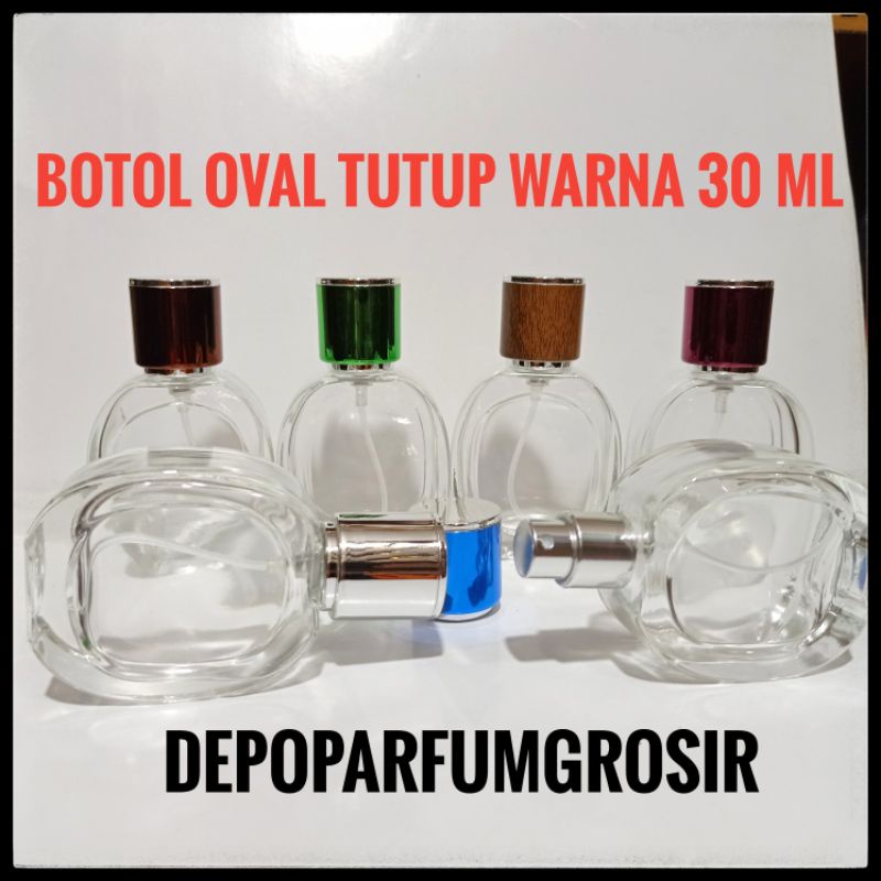 Jual BOTOL PARFUM OVAL BULAT WARNA 30ML | Shopee Indonesia
