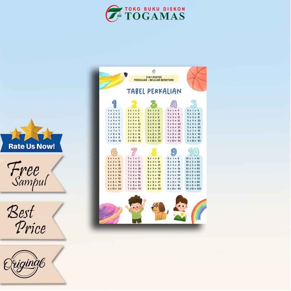 Jual Poster 2 In 1: Perkalian & Belajar Berhitung | Shopee Indonesia