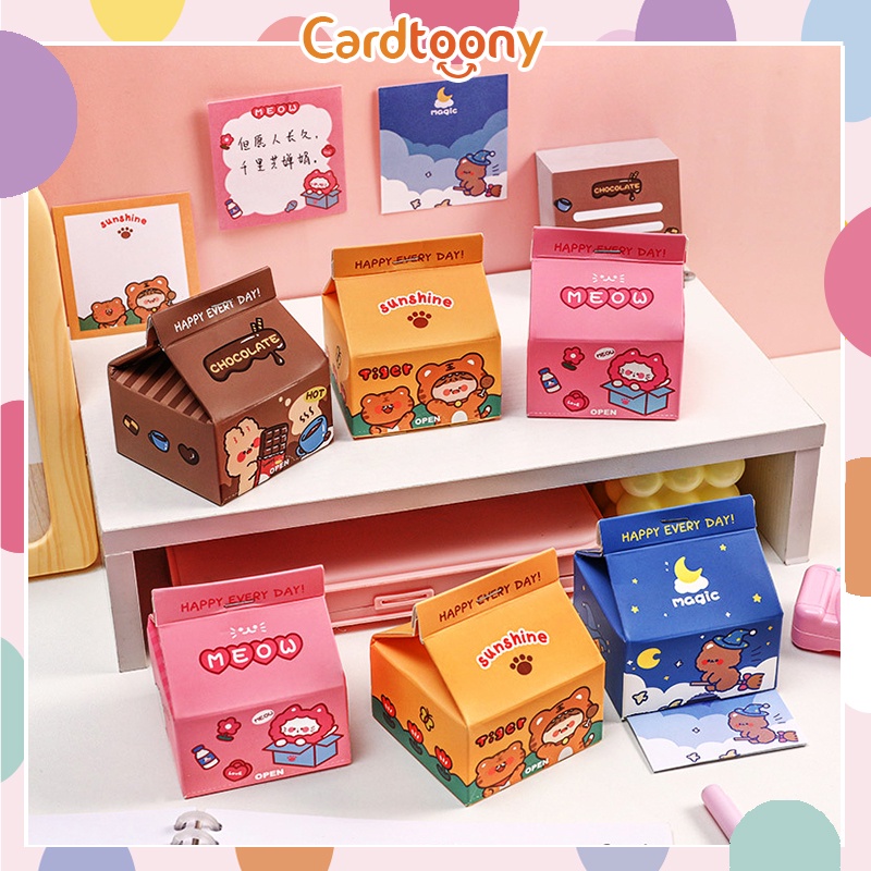 Jual Memo Kotak Susu Message Note Lucu Imut Cute Aesthetic Bear Rabbit Cat Milk Box | Shopee ...