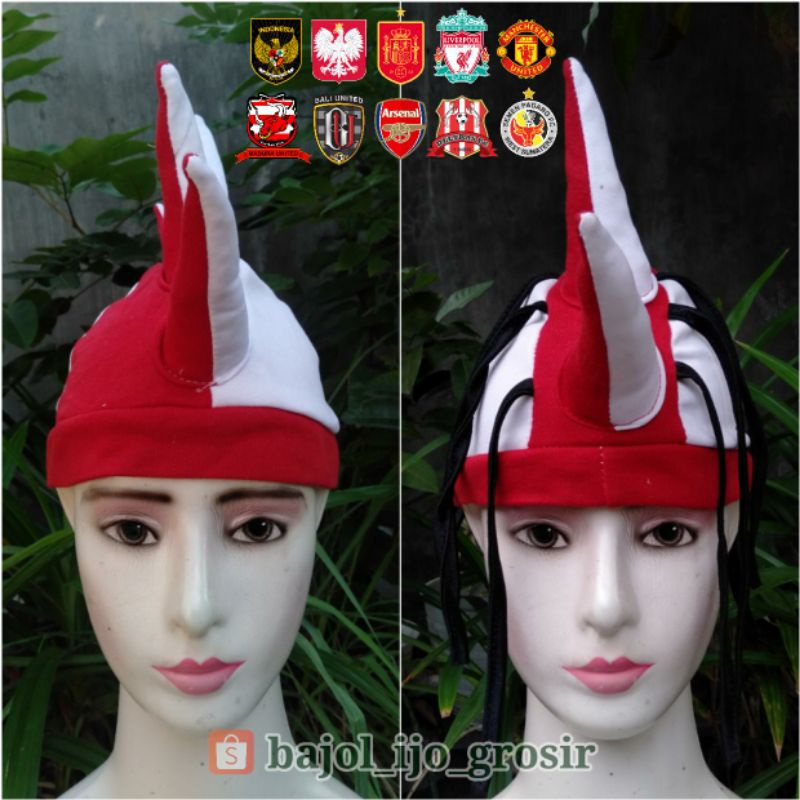 Jual Topi PUNK Rambut Merah Putih INDONESIA POLANDIA SPANYOL LIVERPOL ...