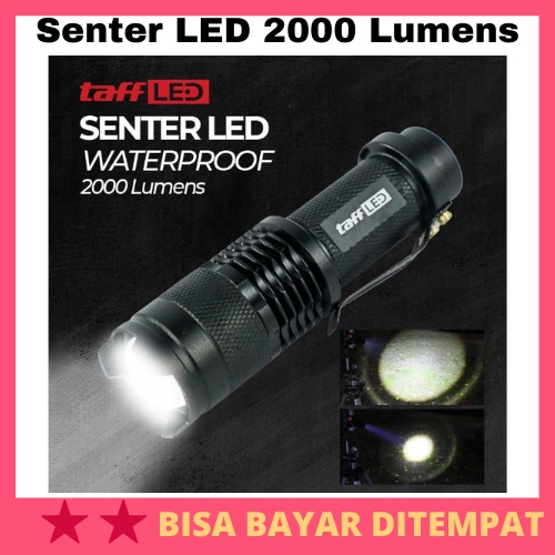 Jual Senter LED 2000 Lumens Waterproof Pocketman P1 / Lampu Senter LED Super Terang Jarak Jauh ...