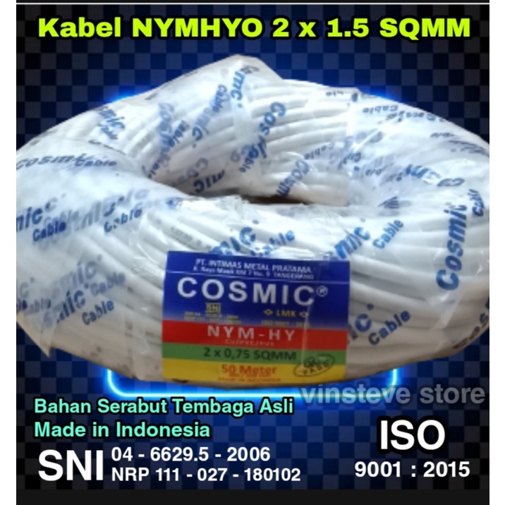 Jual Kabel Serabut NYMHYO 2 x 0,75 mm Cosmic (Harga per meter) | Shopee ...