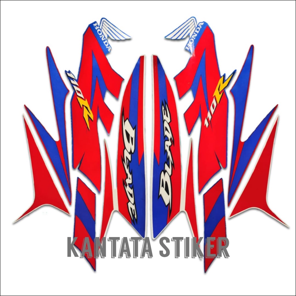 Jual STIKER STRIPING LIS LES BODY MOTOR HONDA BLADE 110R 2009 MERAH ...