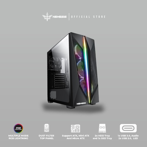 Jual NYK Nemesis T40 Black Widow / Casing Case PC Komputer Gaming ...
