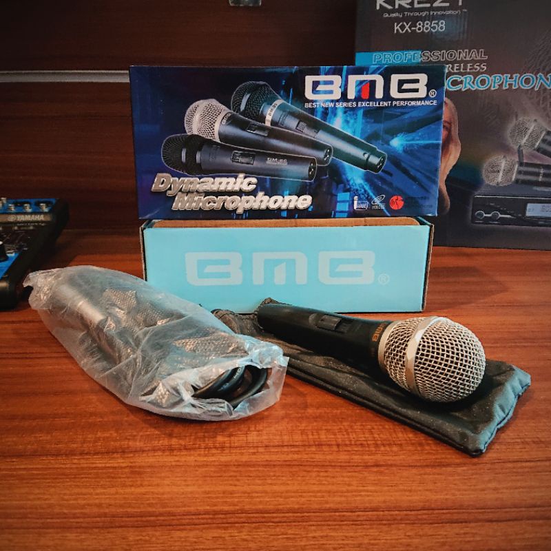Jual Microphone Dynamic BMB Mic Vokal Karaoke Panggung | Shopee Indonesia