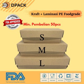 Jual MIN.50pcs | Kotak Makan Kertas Selip Polos | Lunch Box | Kemasan ...