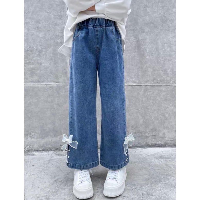 Jual CELANA KULOT JEANS IMPORT ANAK PEREMPUAN USIA 6-12 TAHUN | Shopee Indonesia