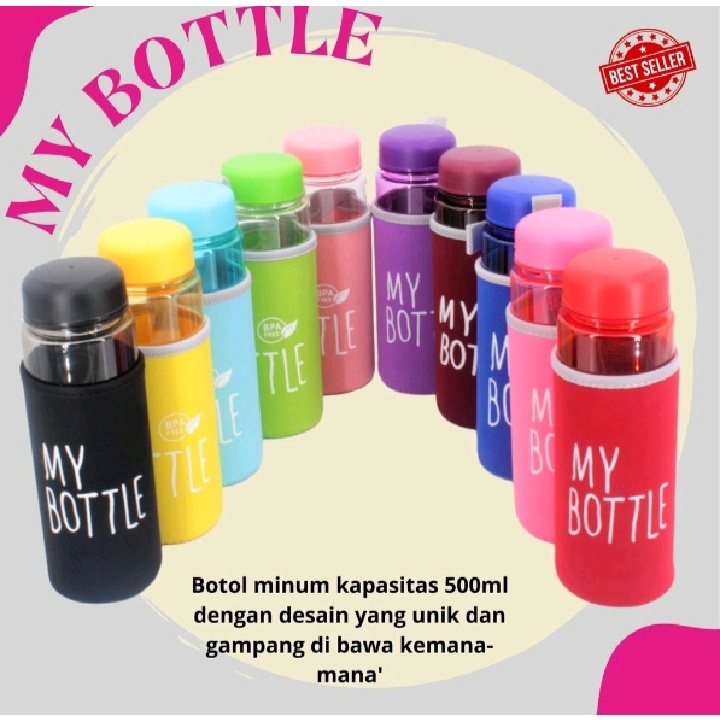 Jual My Bottle Full Warna Free Pouch Busa /Botol Minum My Bottle 500 ML ...
